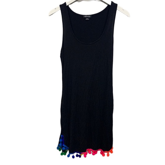 VENUS | Dresses | Venus Tank Top Sleeveless Summer Dress W Rainbow Pom ...
